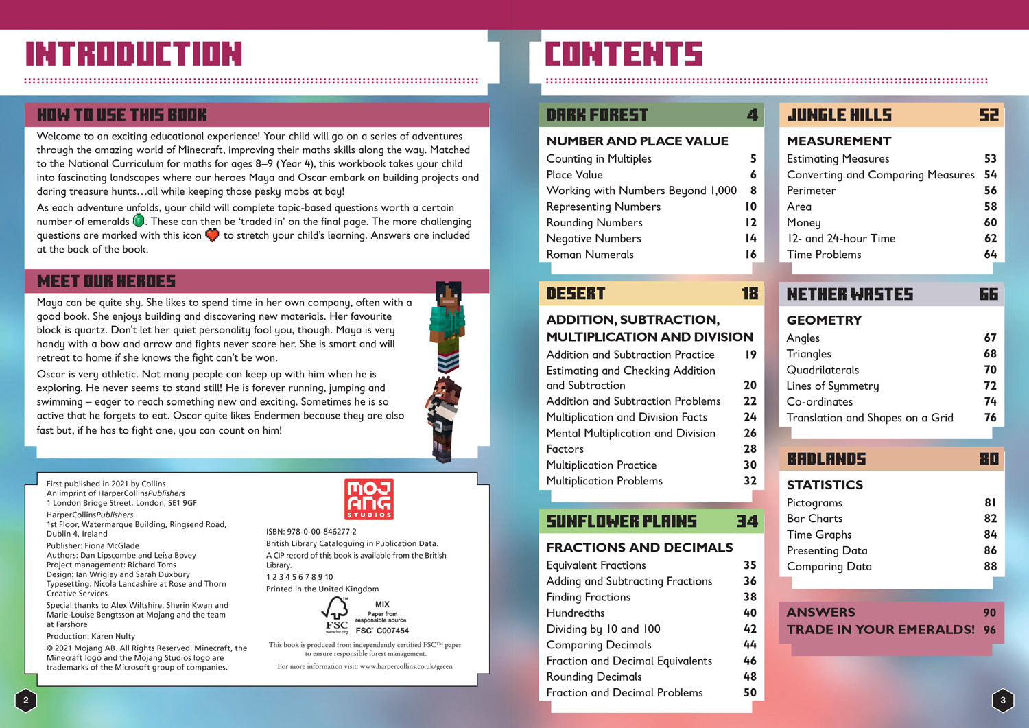 Minecraft Maths Ages 8 9 Official Workbook By Collins