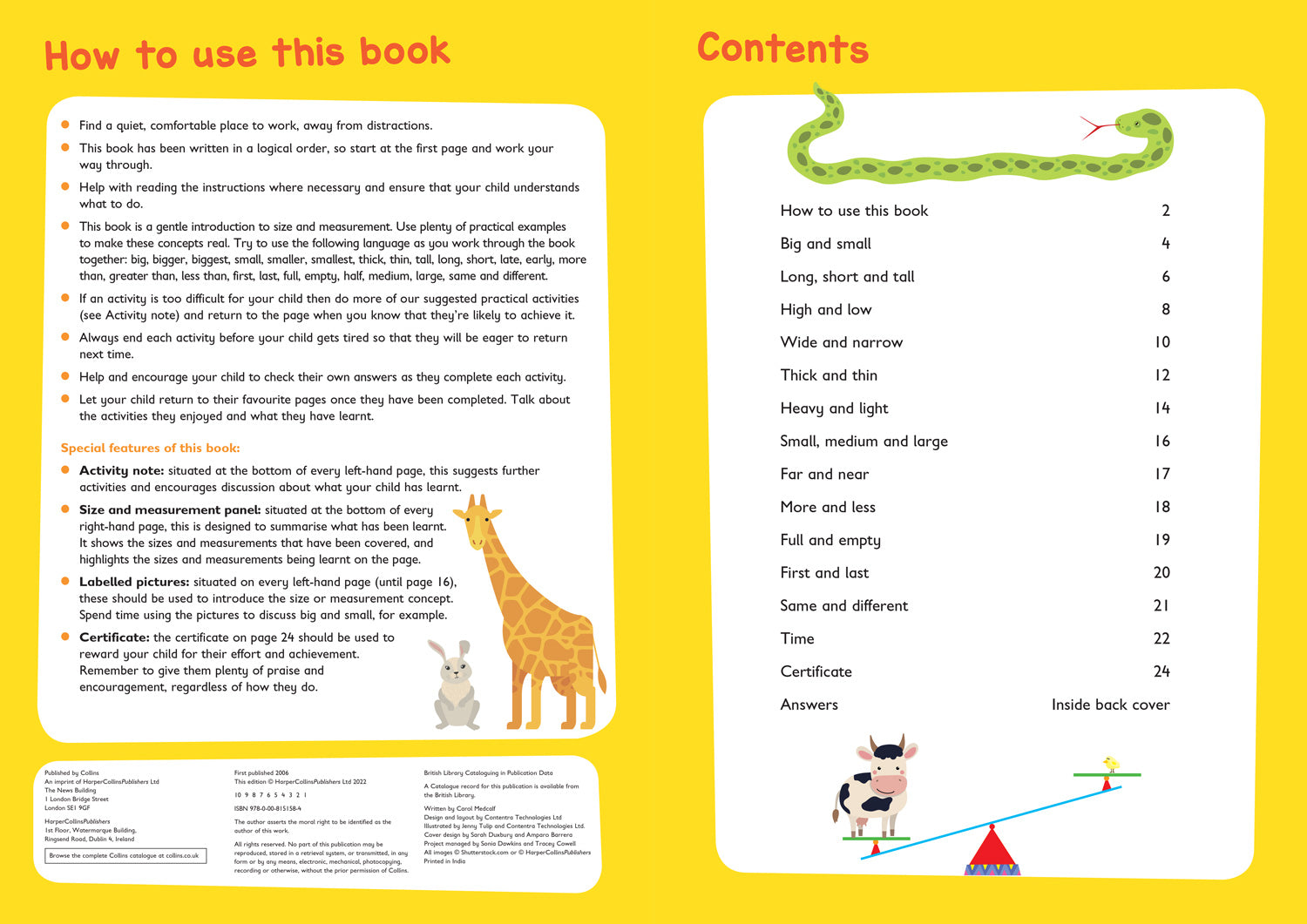 Size and Measurement Ages 3-5: Ideal for home learning by – Collins