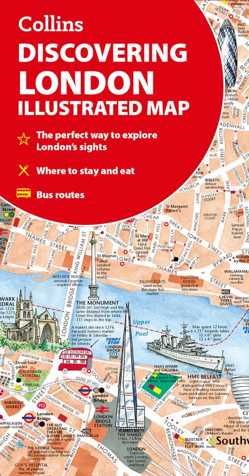 Discovering London Illustrated Map by Dominic Beddow – Collins
