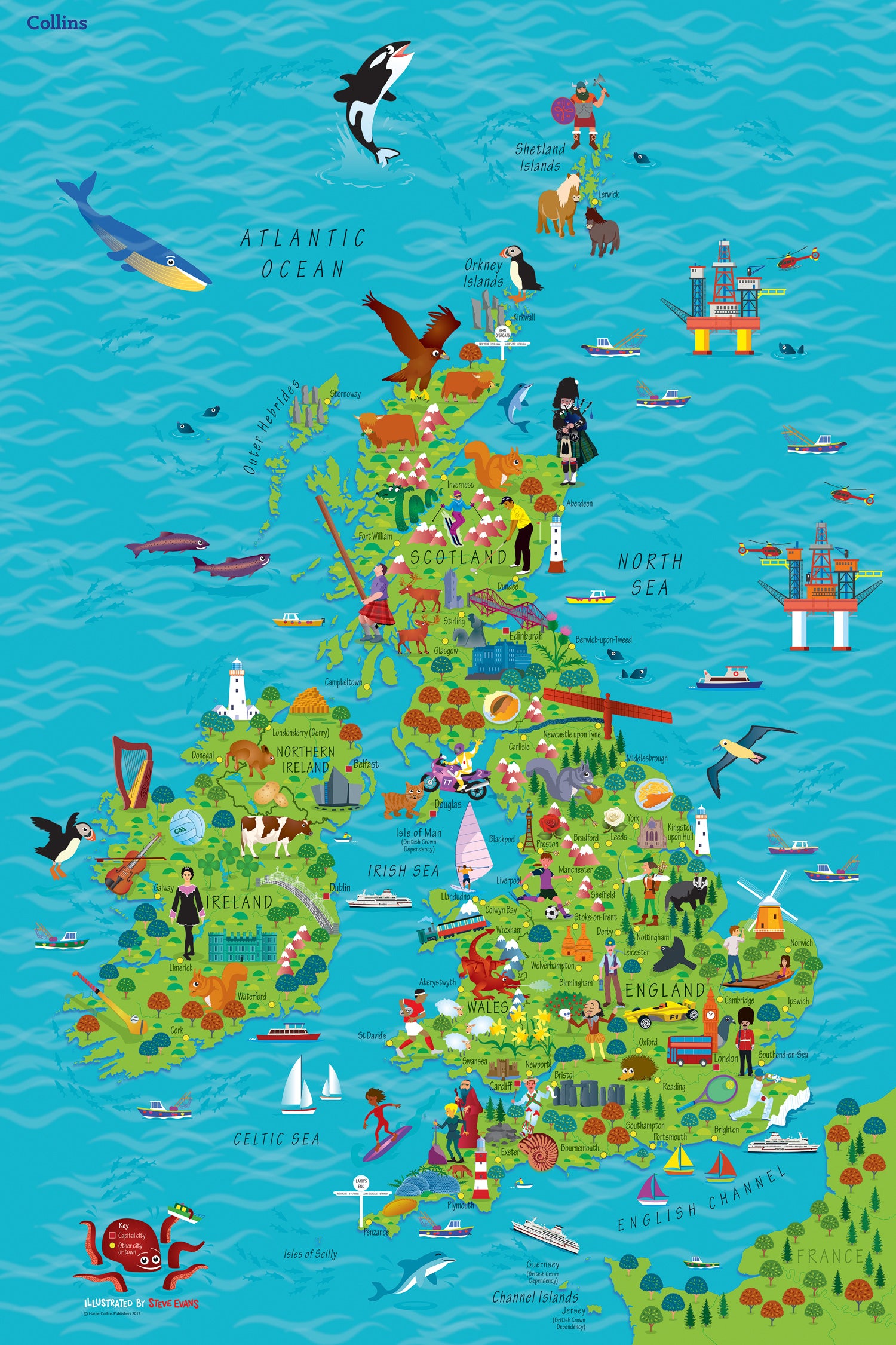 Children’s Wall Map of the United Kingdom and Ireland by – Collins