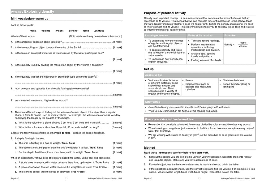 Key Stage 3 Science Lab Book: Get ready for AQA GCSE (9–1) – Collins